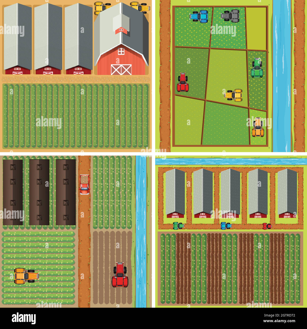 Agriculture field top view Stock Vector Images - Alamy