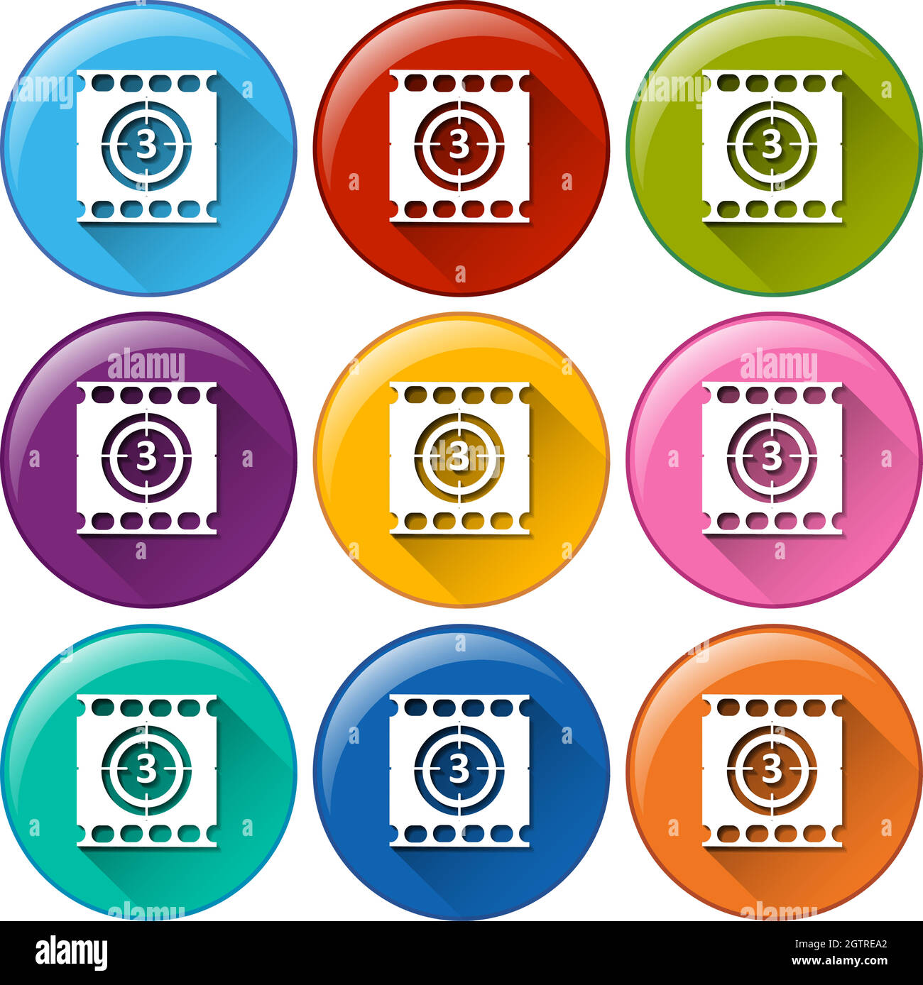 Buttons with movie icons Stock Vector Image & Art - Alamy