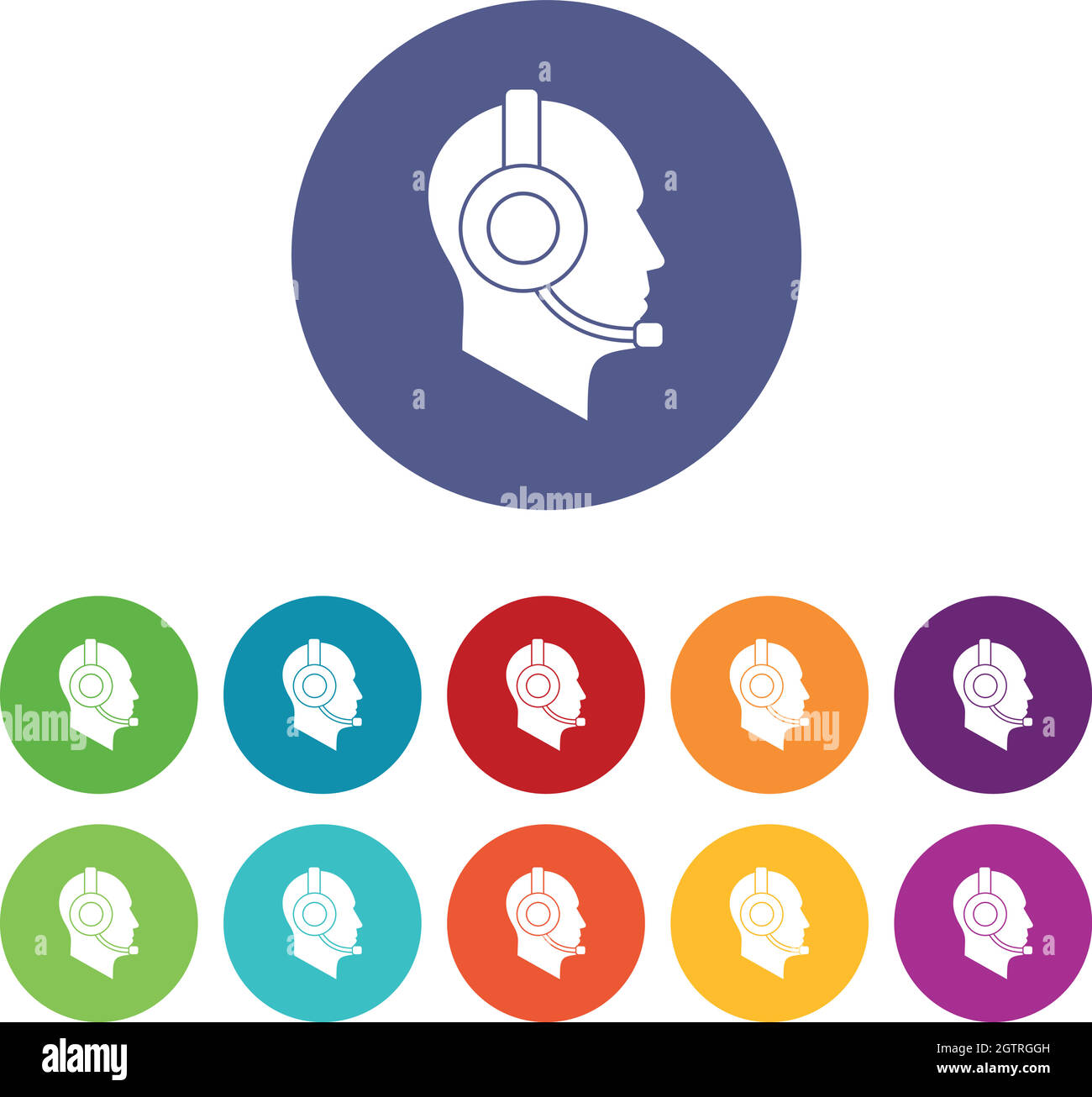 Headset microphone young man Stock Vector Images - Alamy