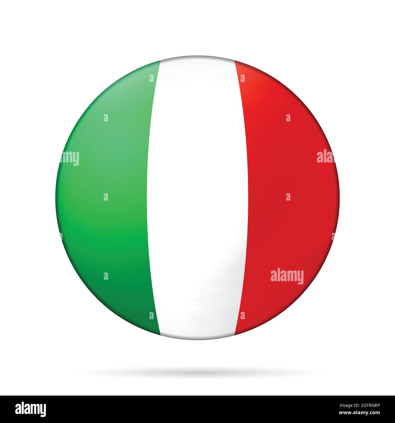 Glass light ball with flag of Italy. Round sphere, template icon ...