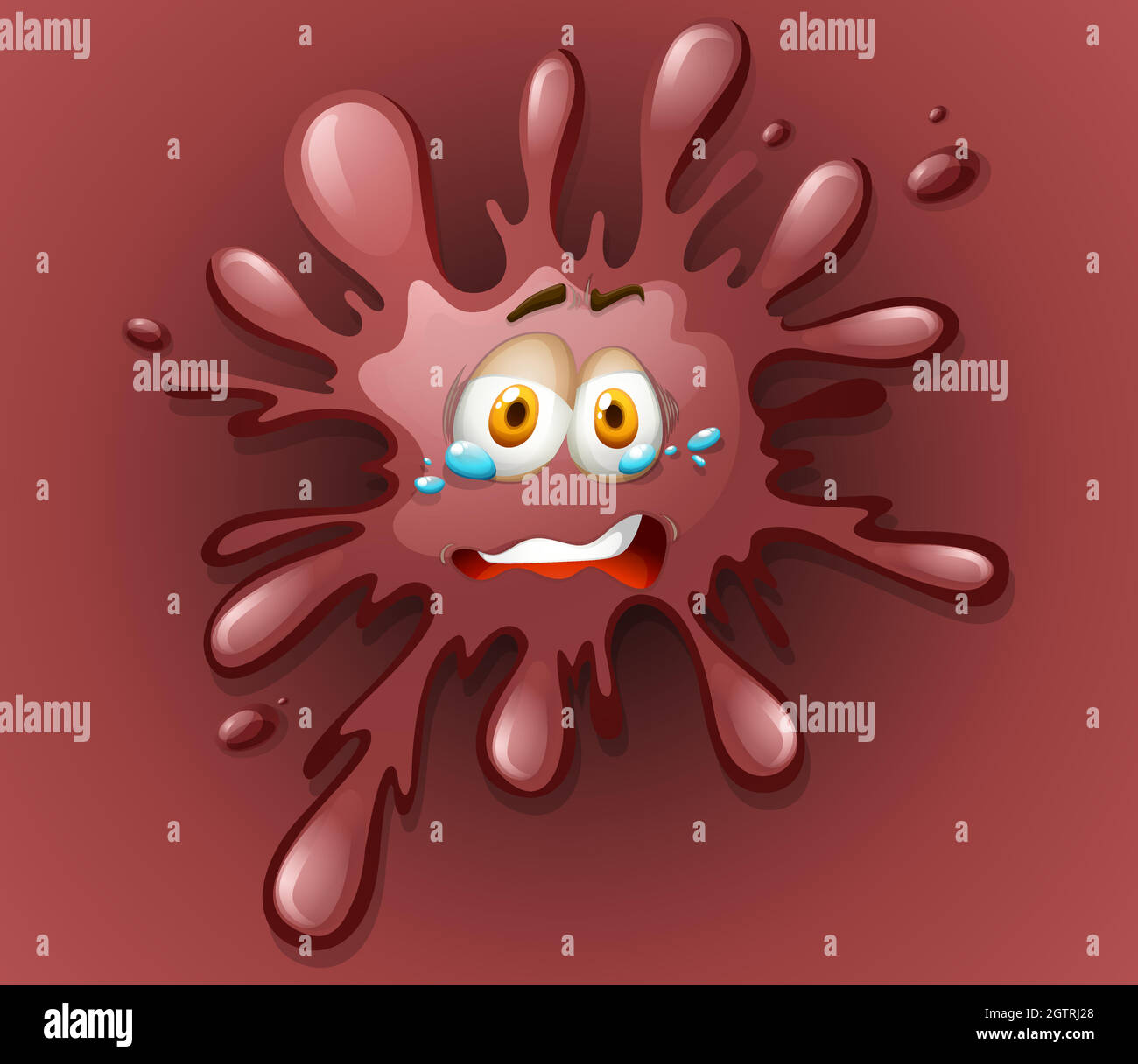 Crying face on red splash Stock Vector Image & Art - Alamy