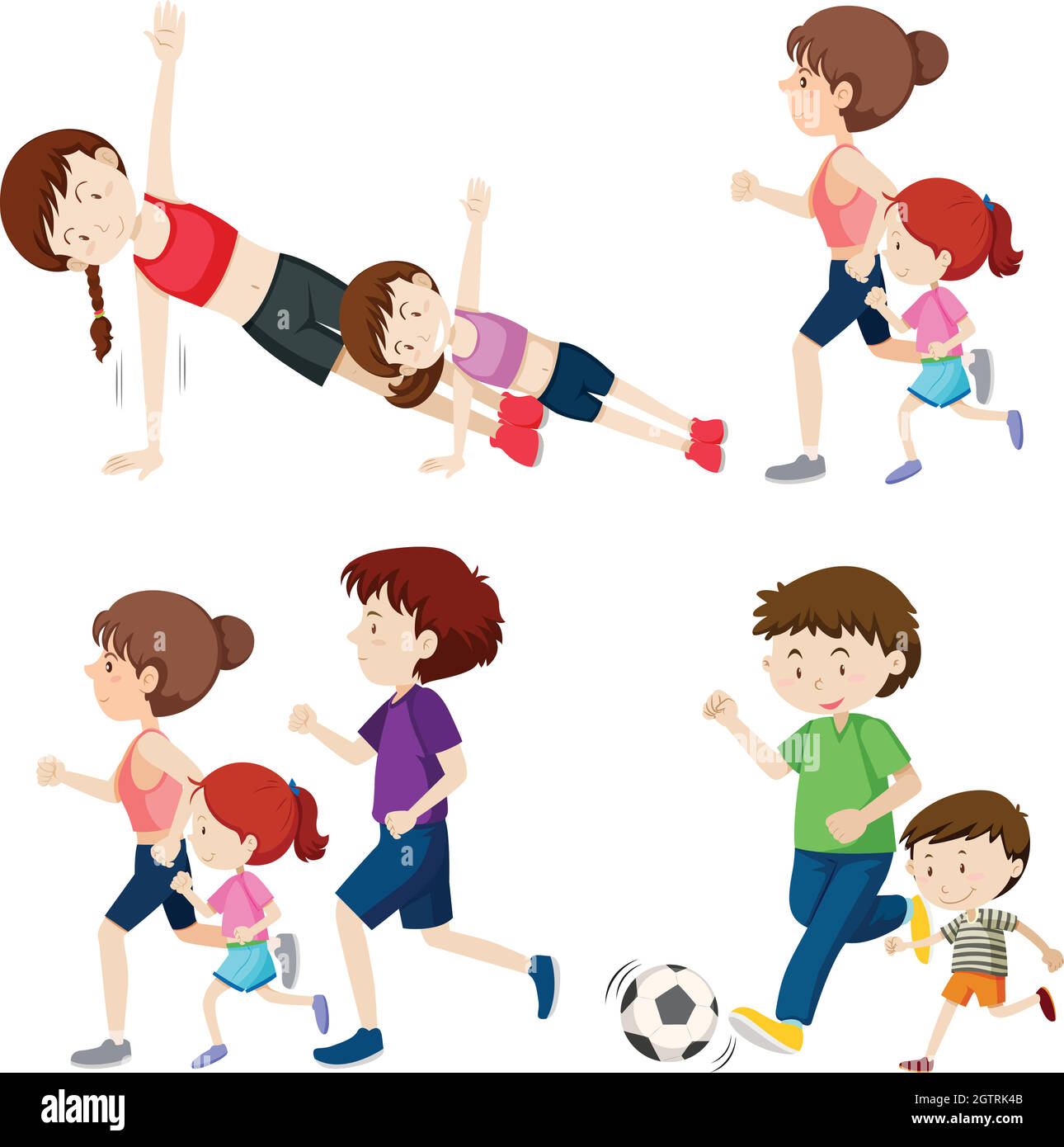 Healthy family and illustration hi-res stock photography and images - Alamy