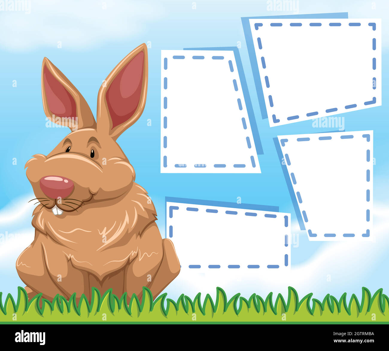 A bunny on note template Stock Vector Image & Art - Alamy