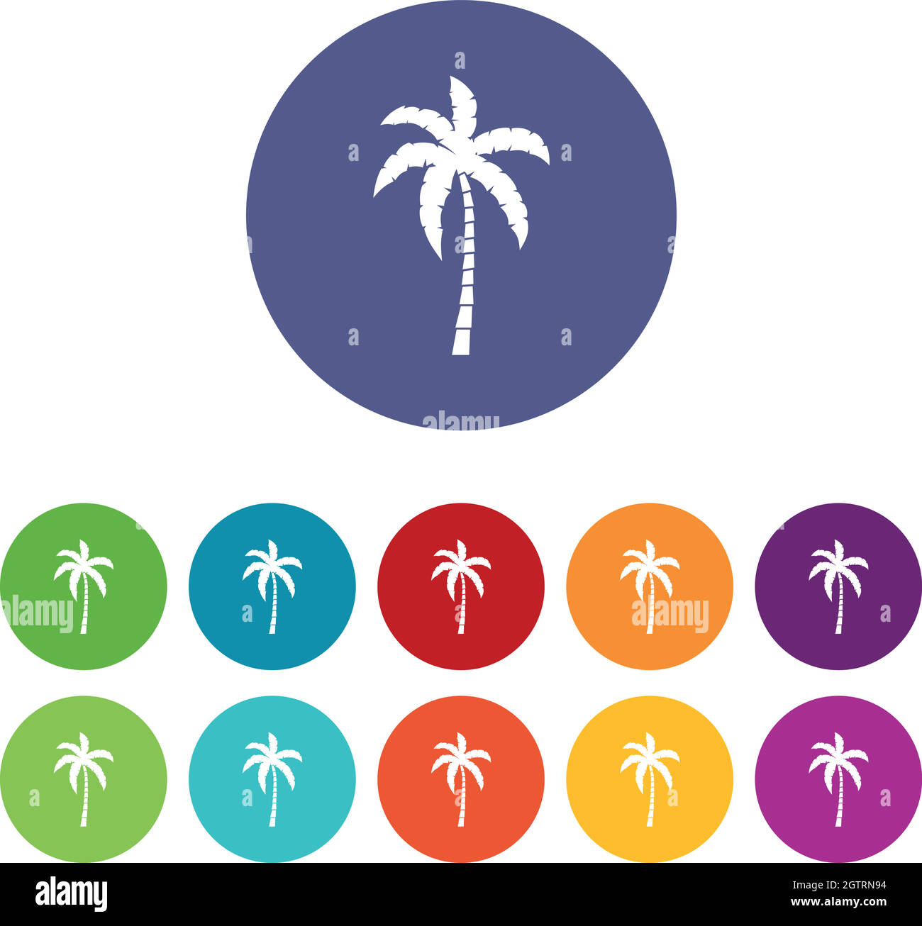 Palm tree set icons Stock Vector Image & Art - Alamy