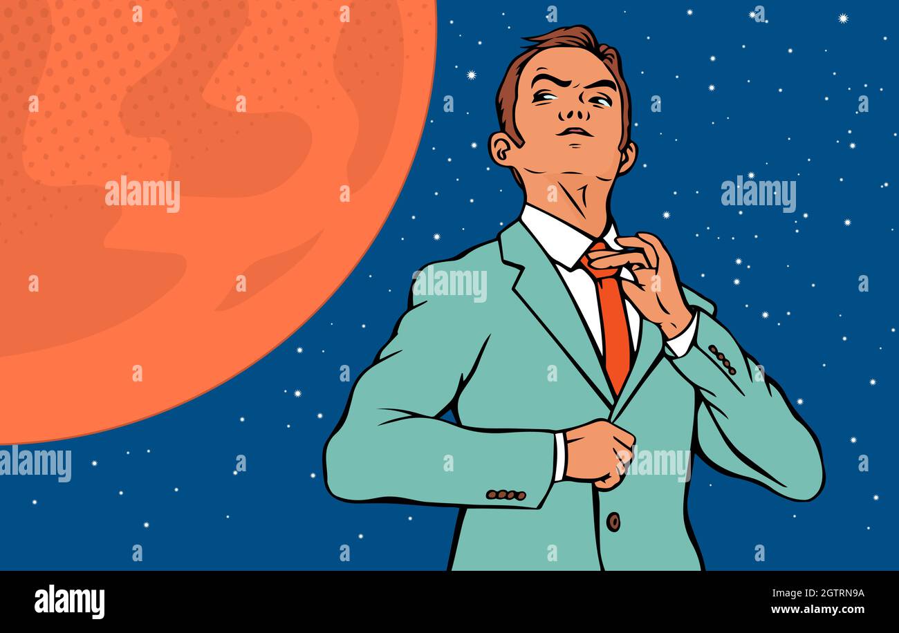 A businessman dreams of flying to the planet Mars. Career, business ...