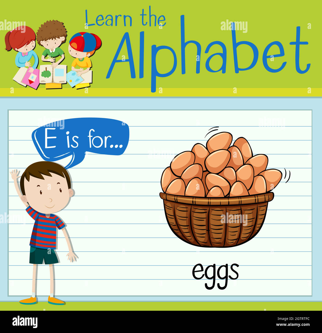 Flashcard letter E is for eggs Stock Vector Image & Art - Alamy