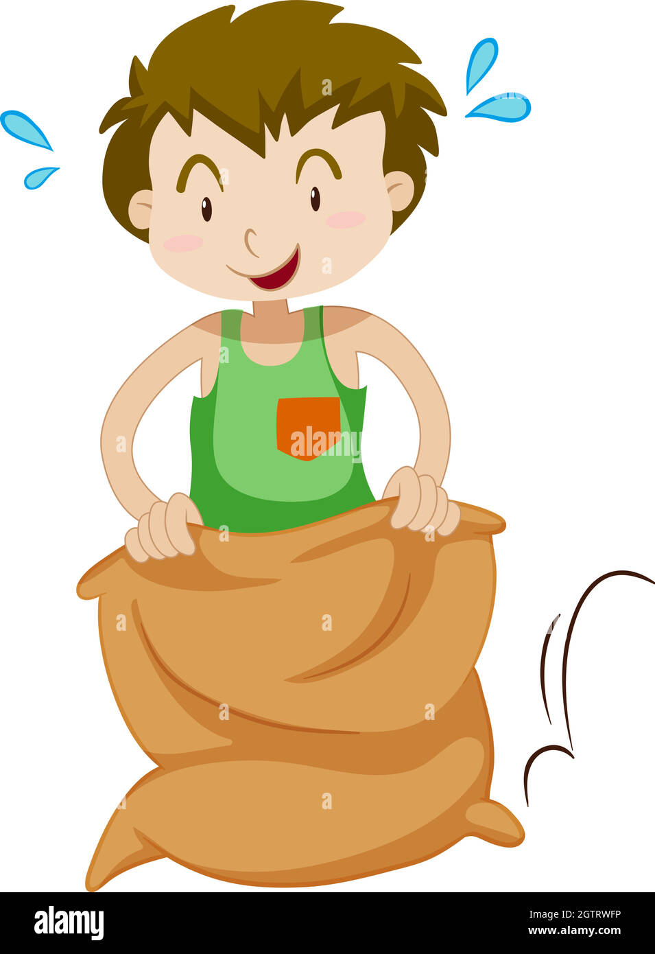 Boy in the sack jumping Stock Vector Image & Art - Alamy
