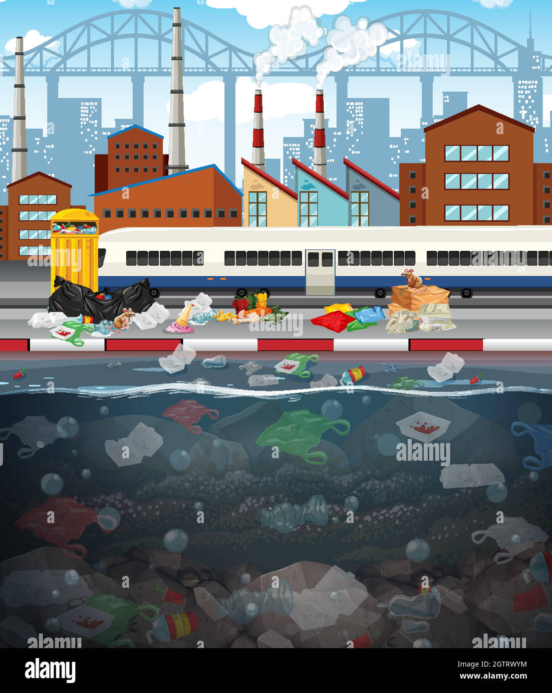 City by water Stock Vector Images - Alamy