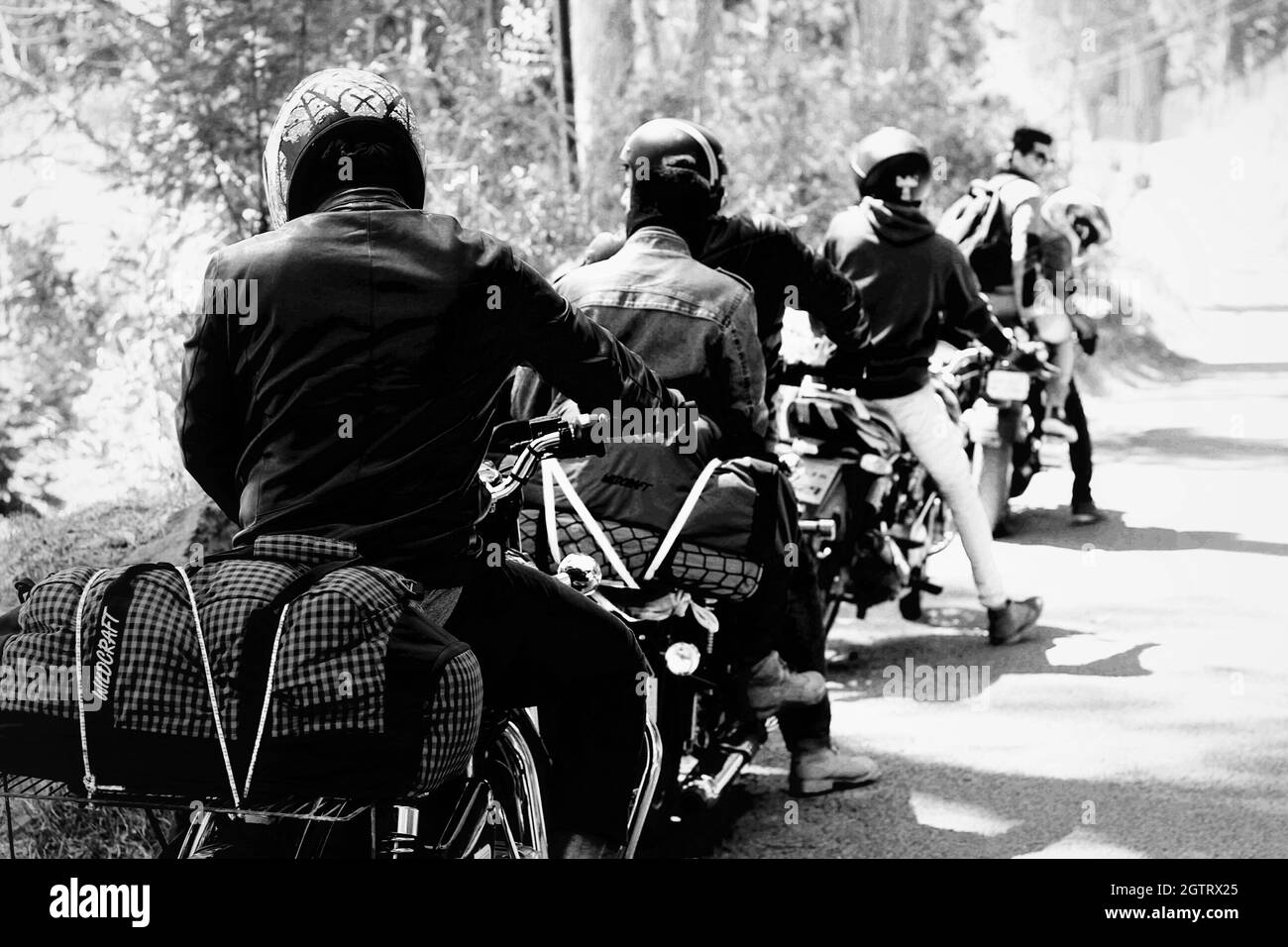 Motorcycle rear view Black and White Stock Photos & Images - Alamy