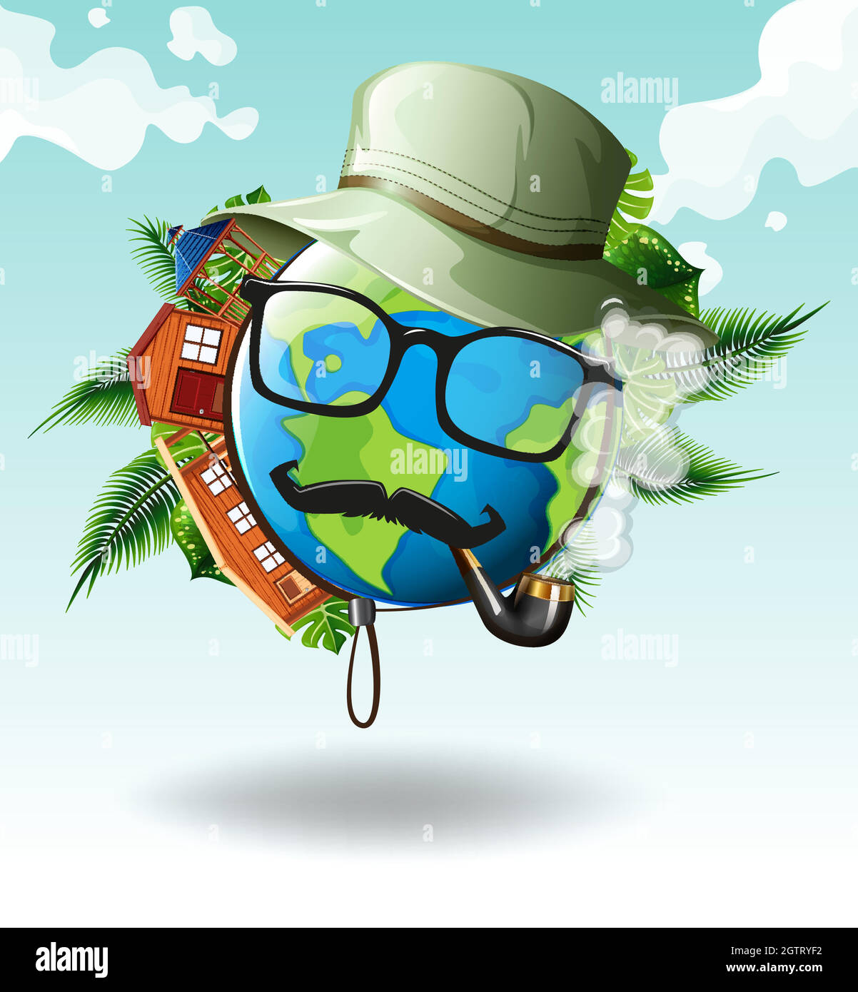 Environmental theme with earth smoking pipe Stock Vector Image & Art ...