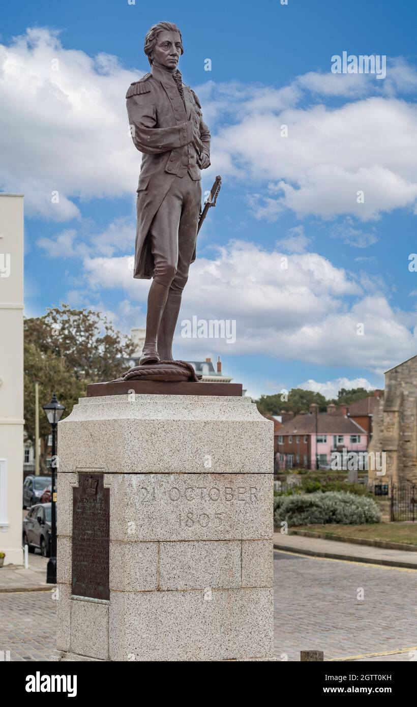 Bronze statue of Lord Horatio Nelson to commemorate his death at the ...