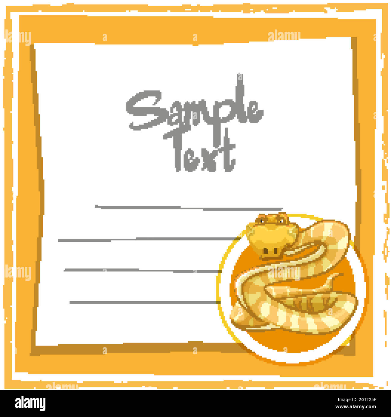 Card template with yellow snake Stock Vector Image & Art - Alamy