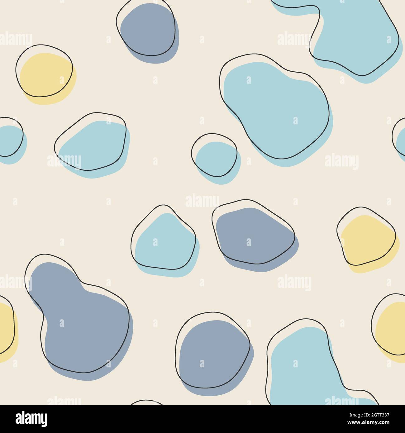 Seamless abstract organic blog shapes in various colors with offset ...