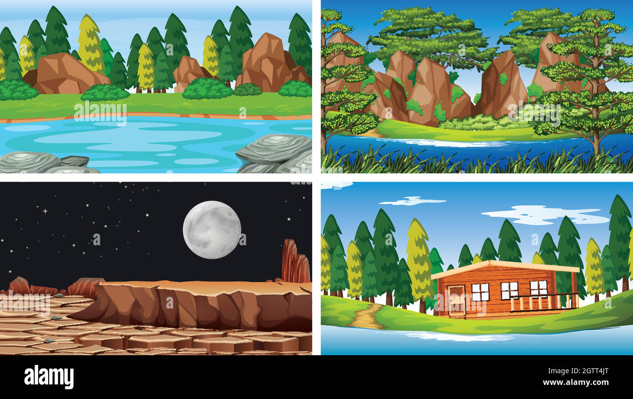 Set of scenes in nature setting Stock Vector Image & Art - Alamy