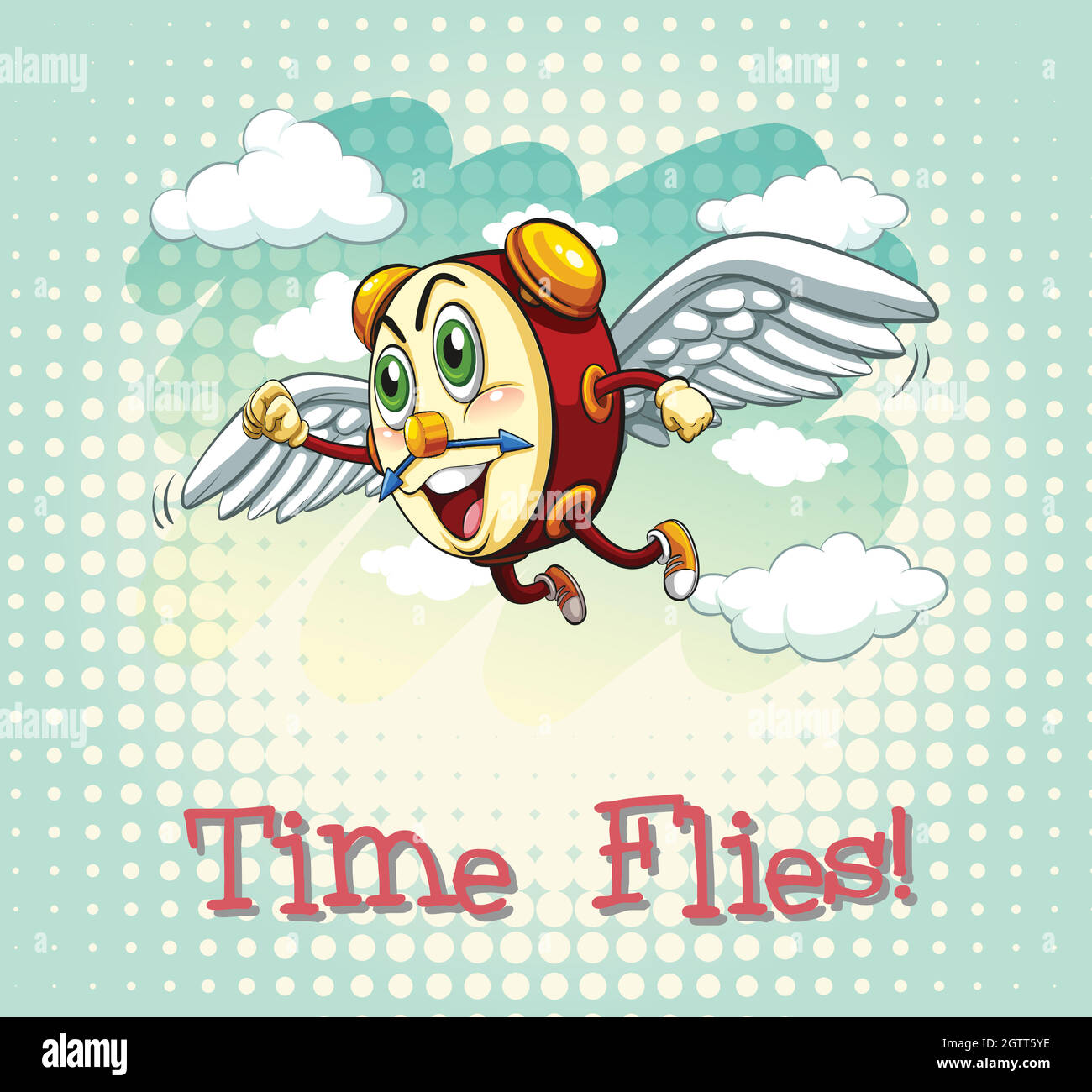English idiom time flies Stock Vector Image & Art - Alamy