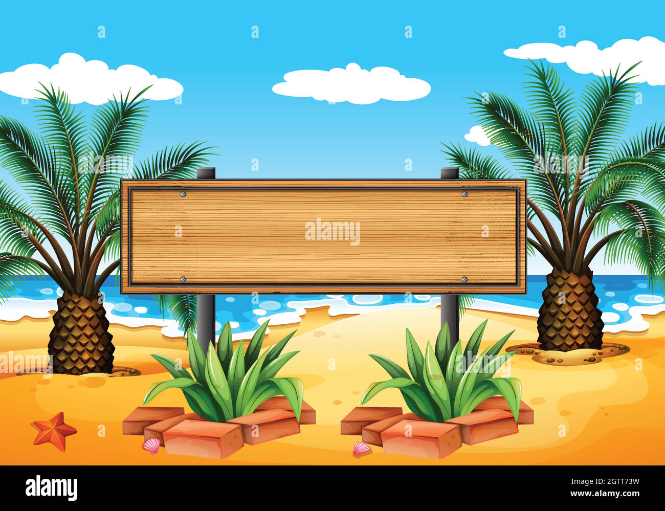 An empty signboard at the beach Stock Vector Image & Art - Alamy