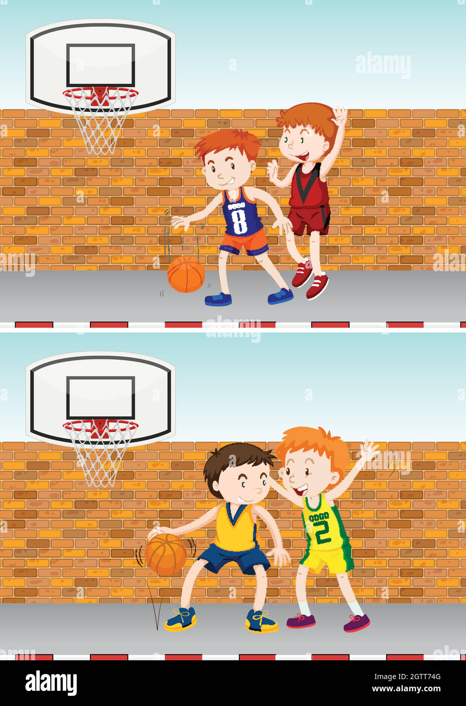 Boys basketball street Stock Vector Images - Alamy