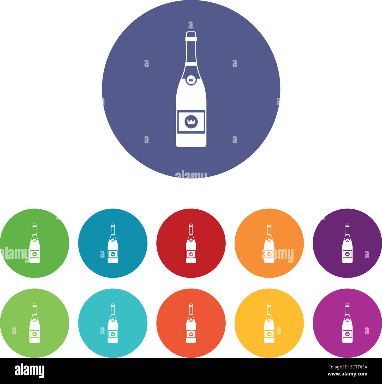 Champagne set icons Stock Vector Image & Art - Alamy