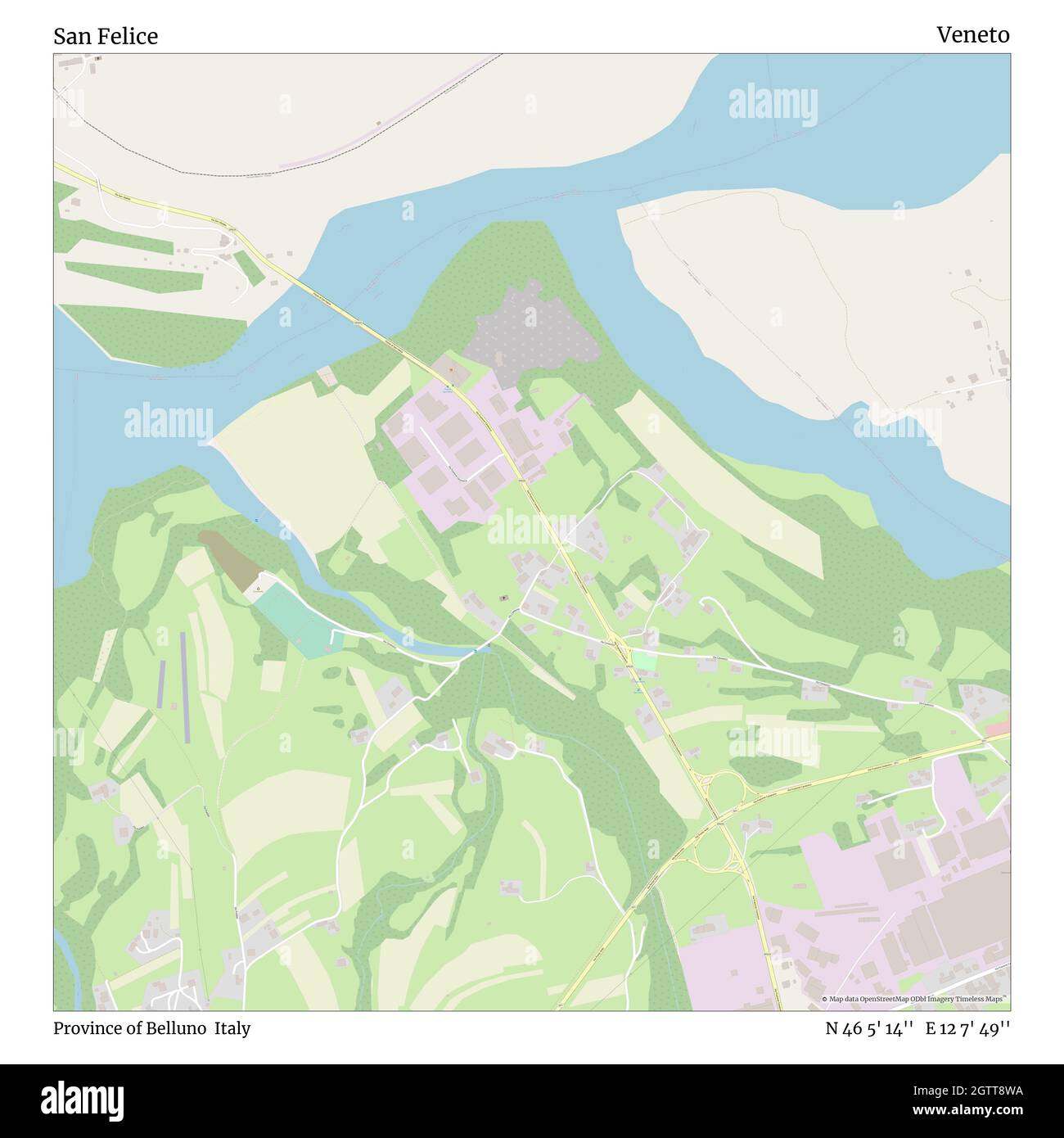 San Felice, Province of Belluno, Italy, Veneto, N 46 5' 14'', E 12 7 ...