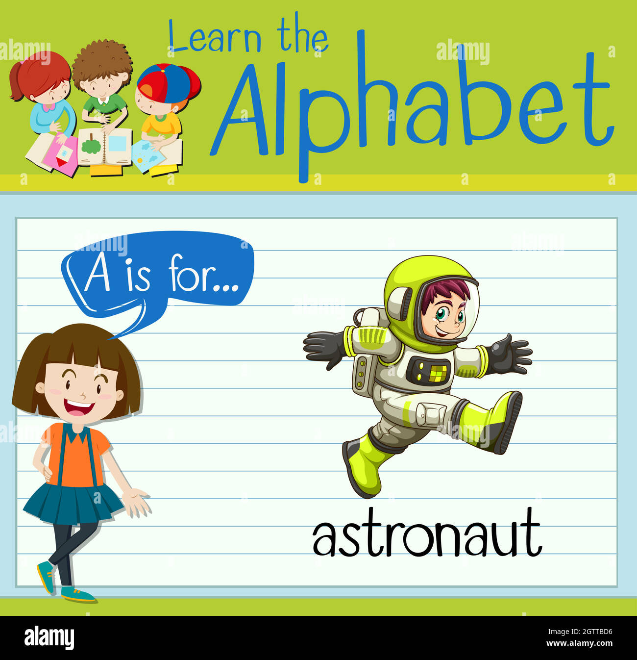 Flashcard letter A is for astronaut Stock Vector Image & Art - Alamy