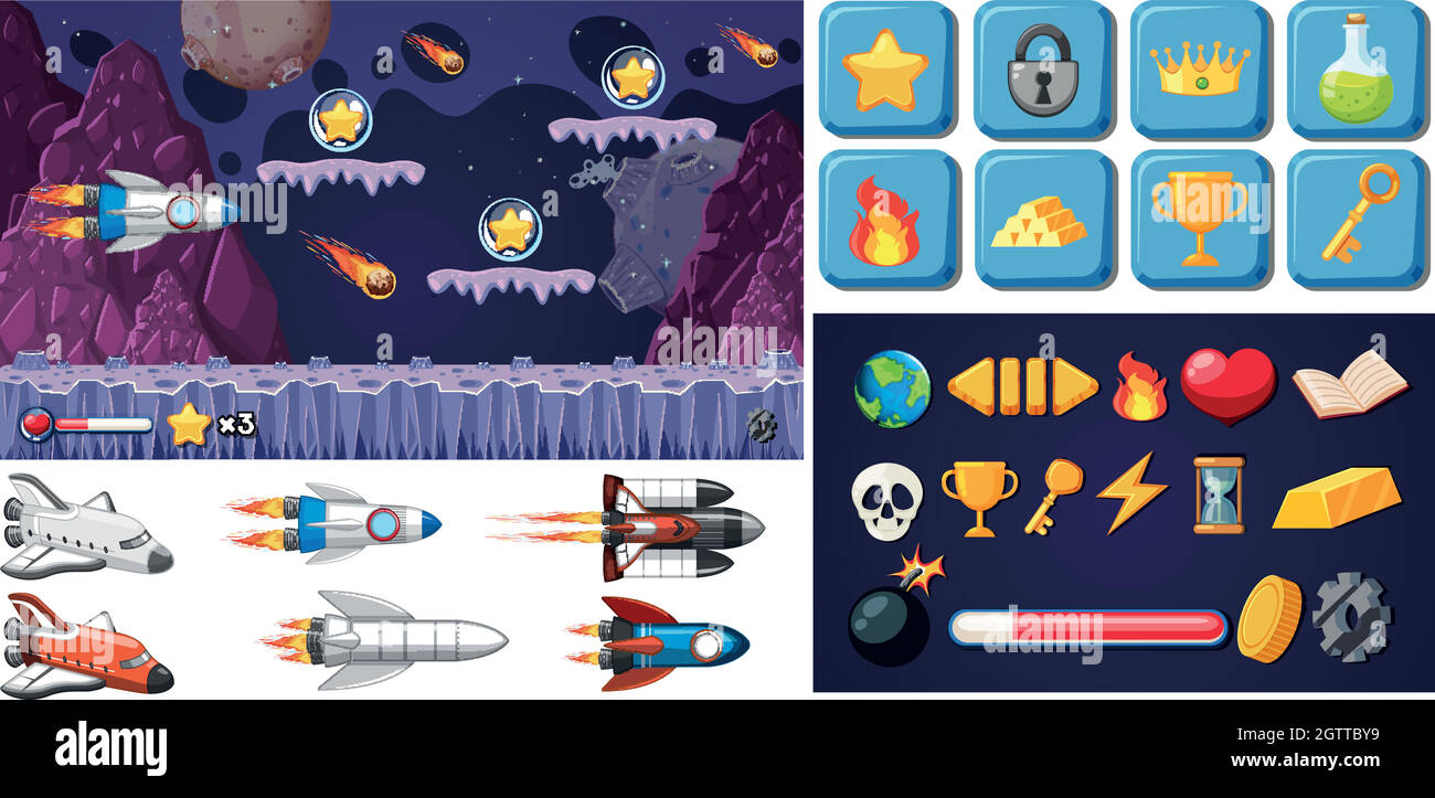 Set space clip art Stock Vector Images - Alamy