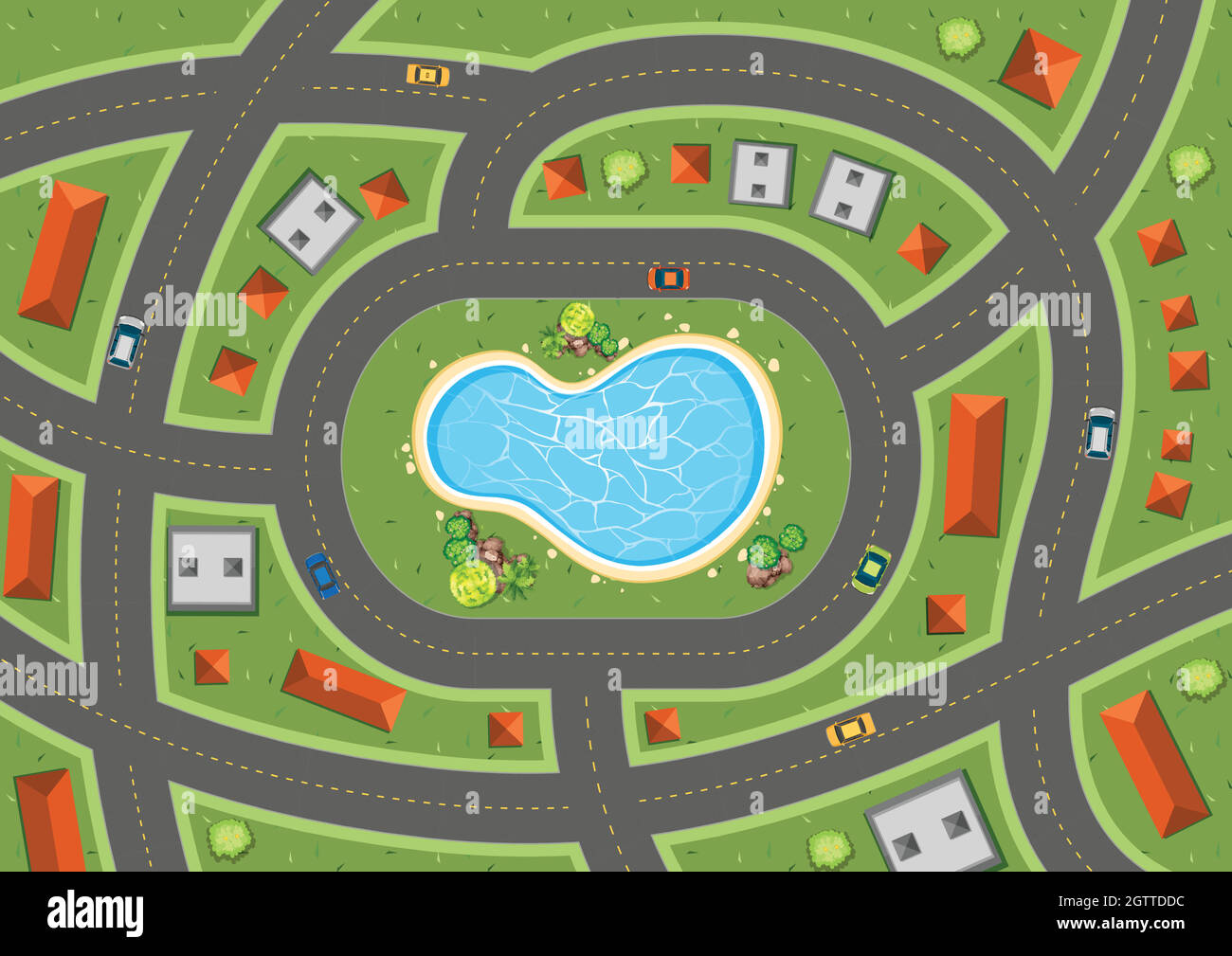 City traffic aerial cars Stock Vector Images - Alamy