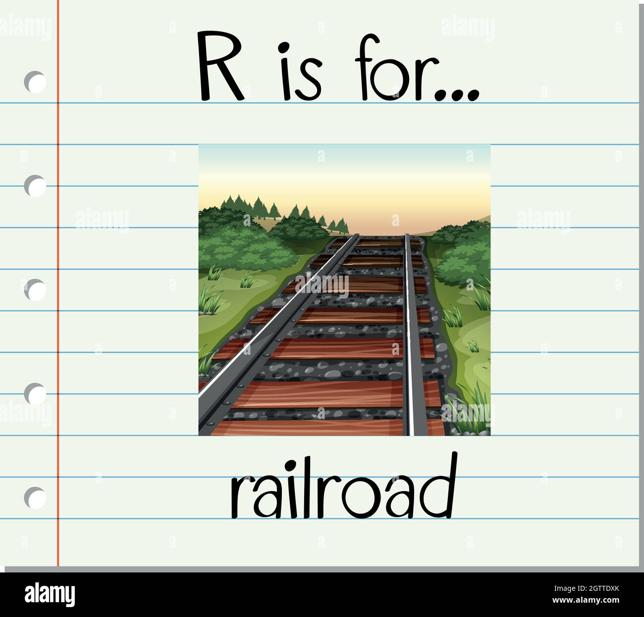Flashcard letter R is for railroad Stock Vector Image & Art - Alamy