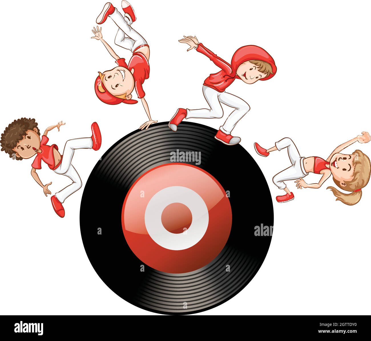 Hip hop people on record disc Stock Vector Image & Art - Alamy