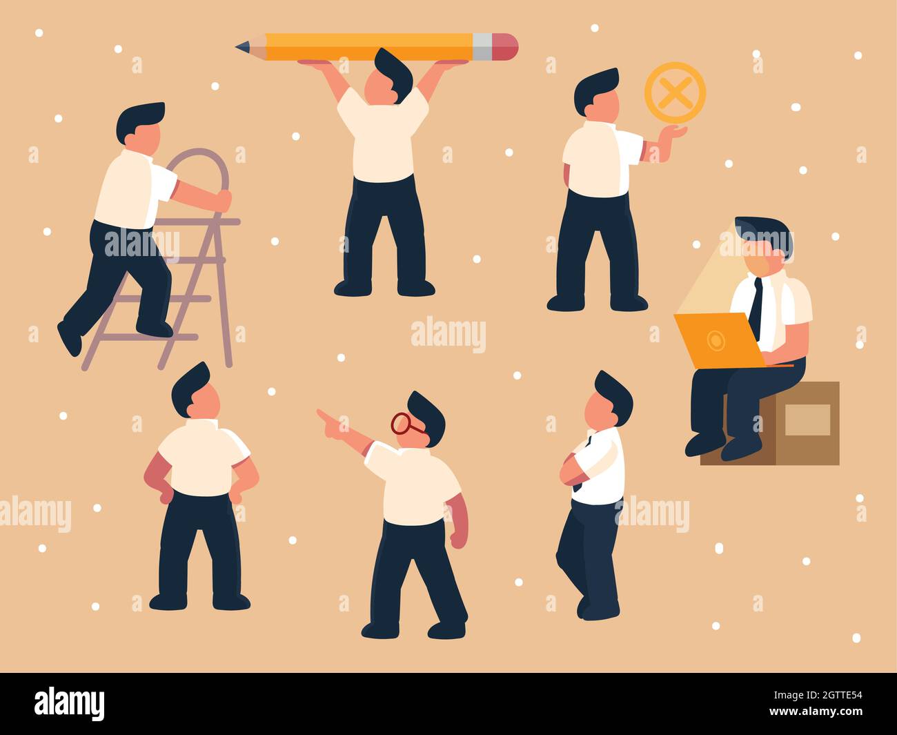 Working team analyzing laptop Stock Vector Images - Alamy