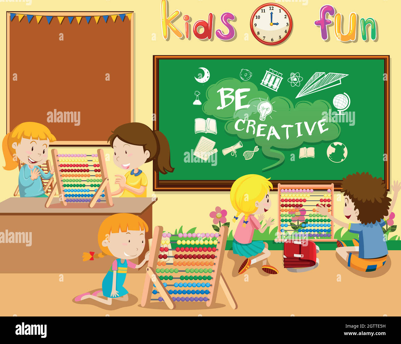Group students classroom Stock Vector Images - Alamy