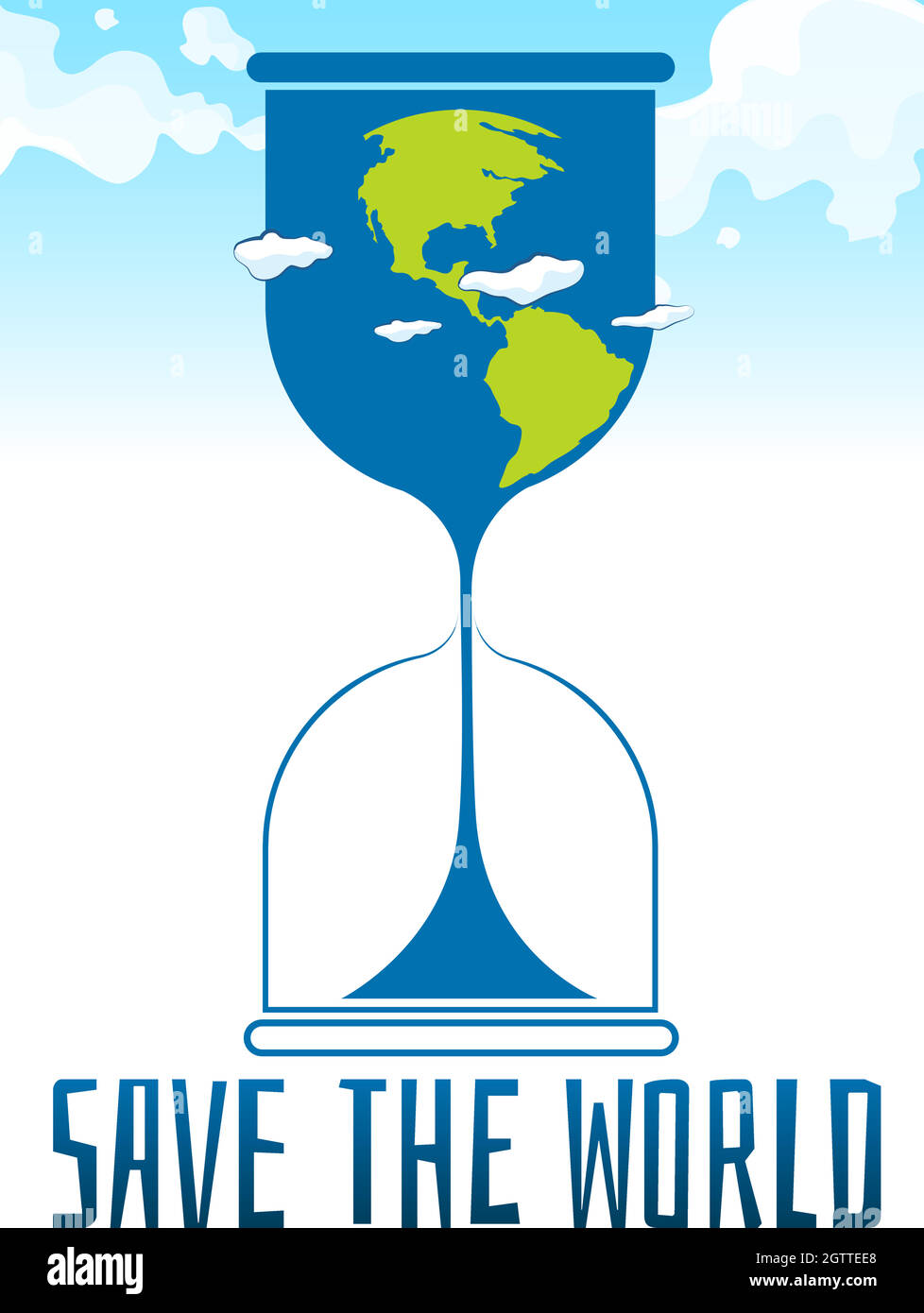 Save the world poster with sandwatch Stock Vector Image & Art - Alamy