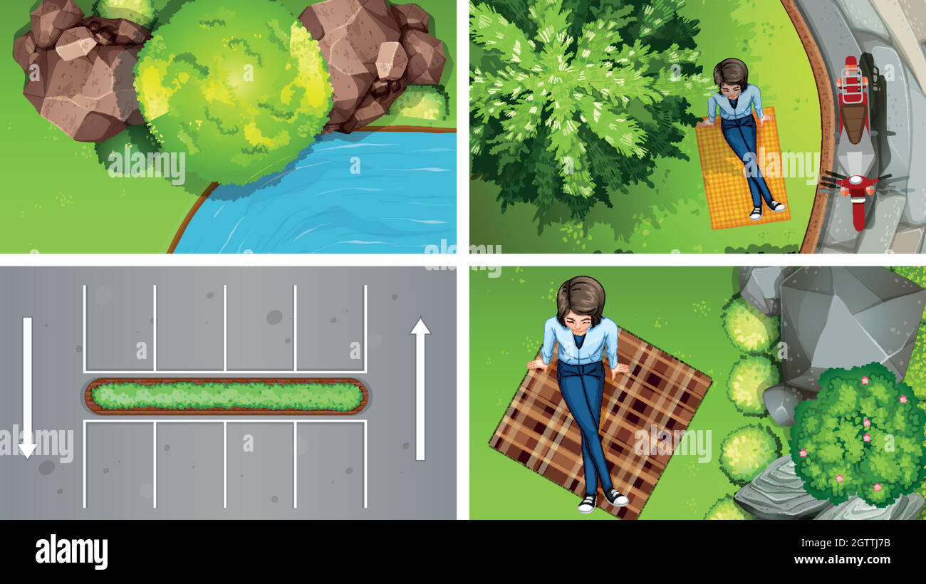 Top down view set Stock Vector Images - Alamy