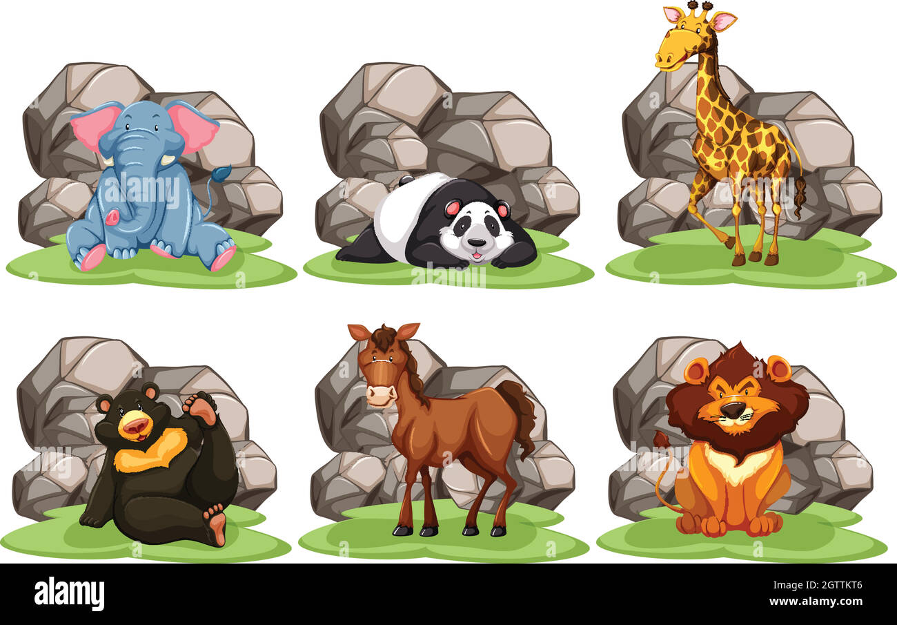 Rocks and animals Stock Vector Images - Alamy