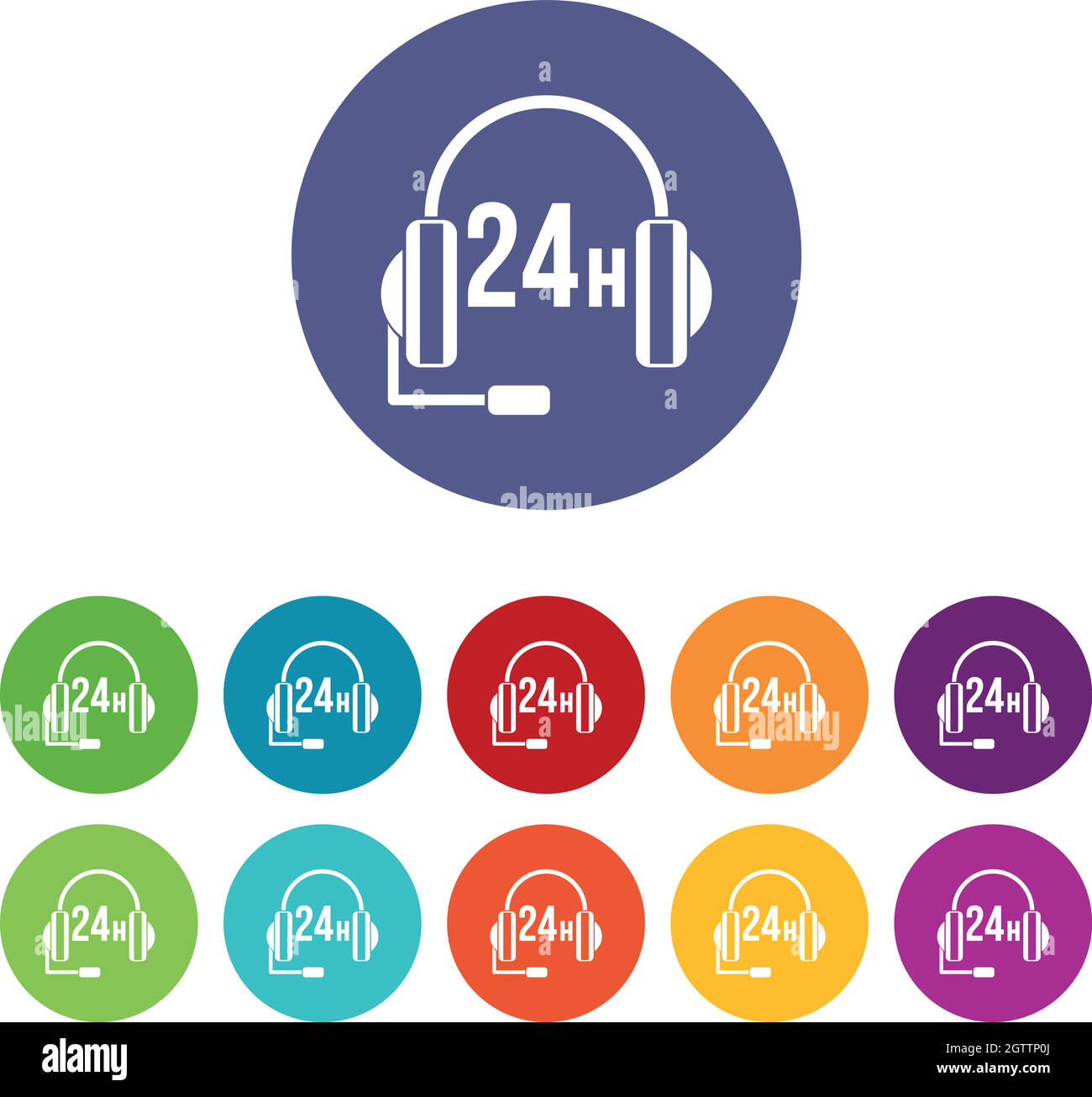 Support 24 hours set icons Stock Vector Image & Art - Alamy