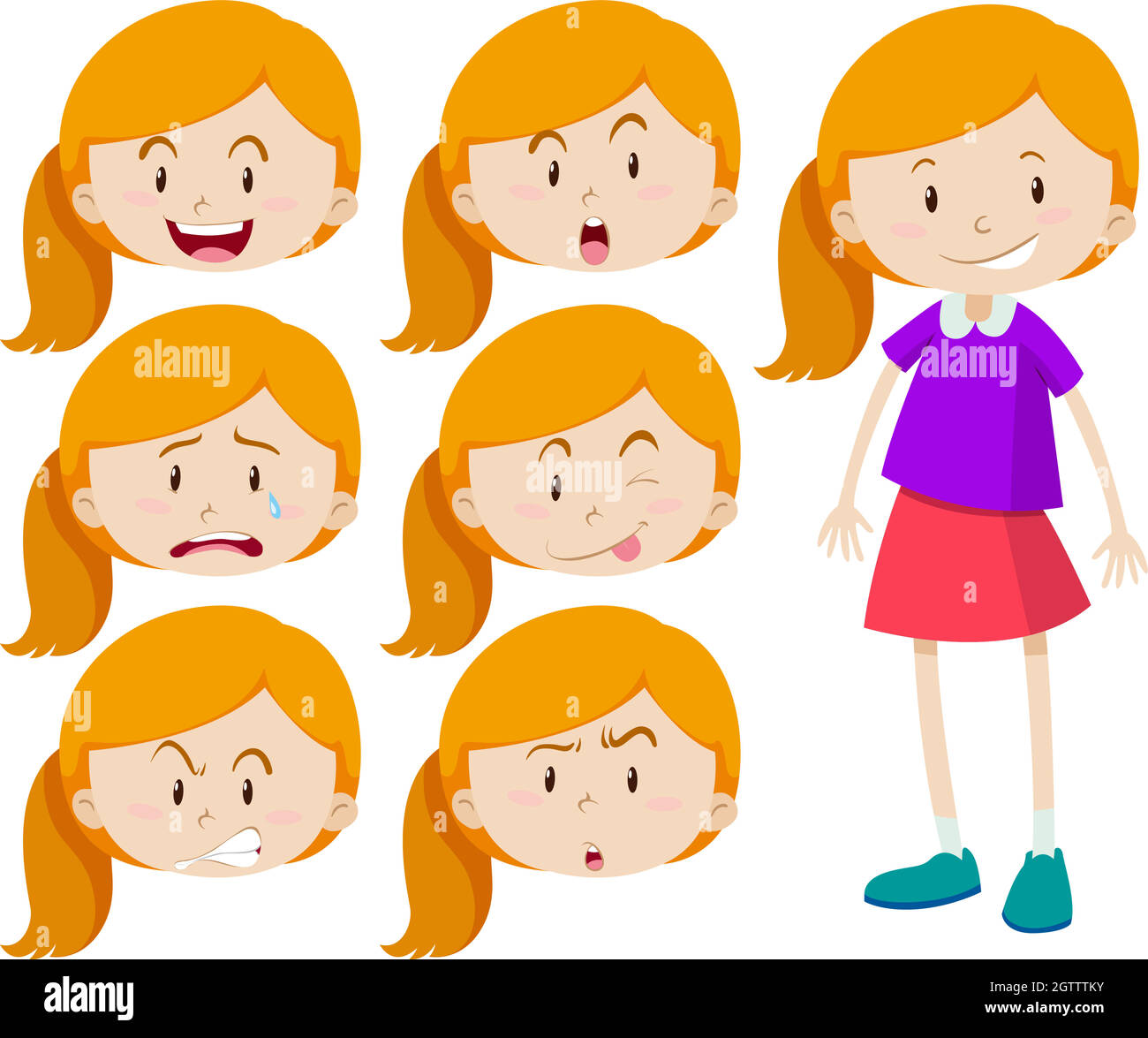 Confused girl Stock Vector Images - Alamy