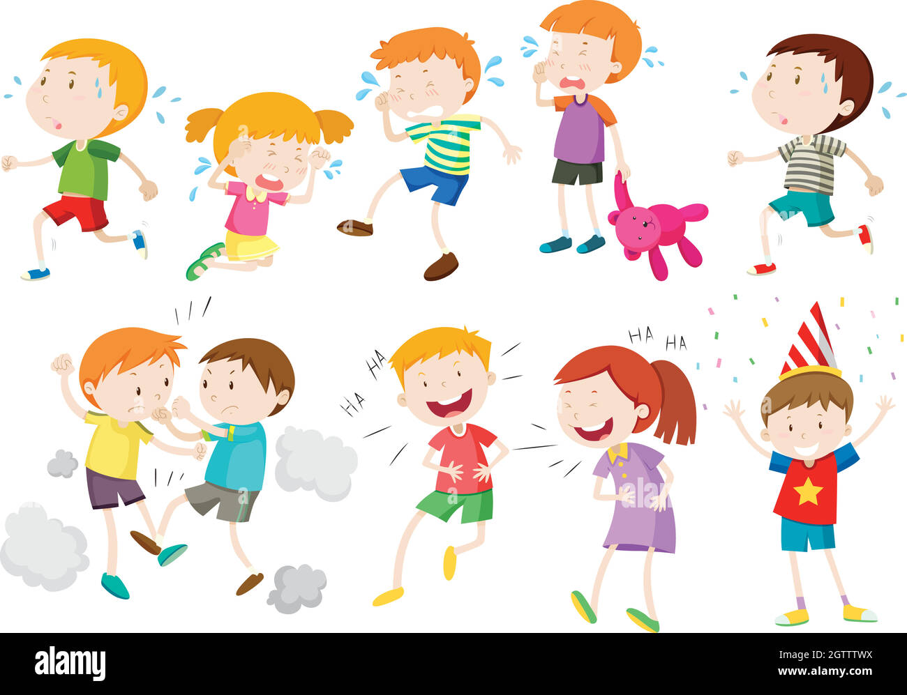 Set of children crying and fighting Stock Vector Image & Art - Alamy