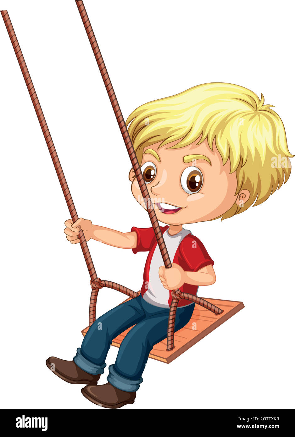 A boy sitting on swing Stock Vector Image & Art - Alamy