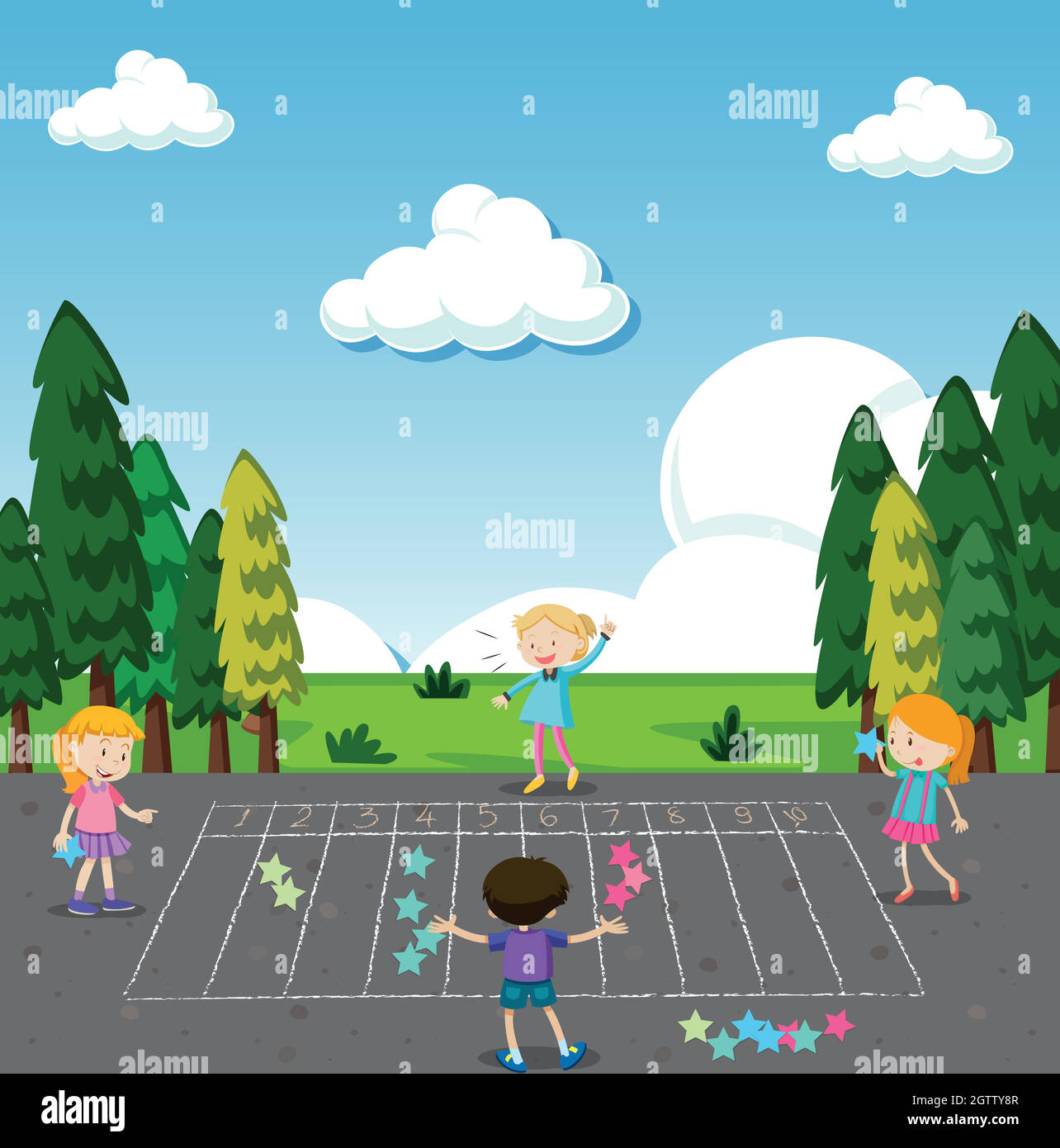 Children Play Math Game at Park Stock Vector Image & Art - Alamy