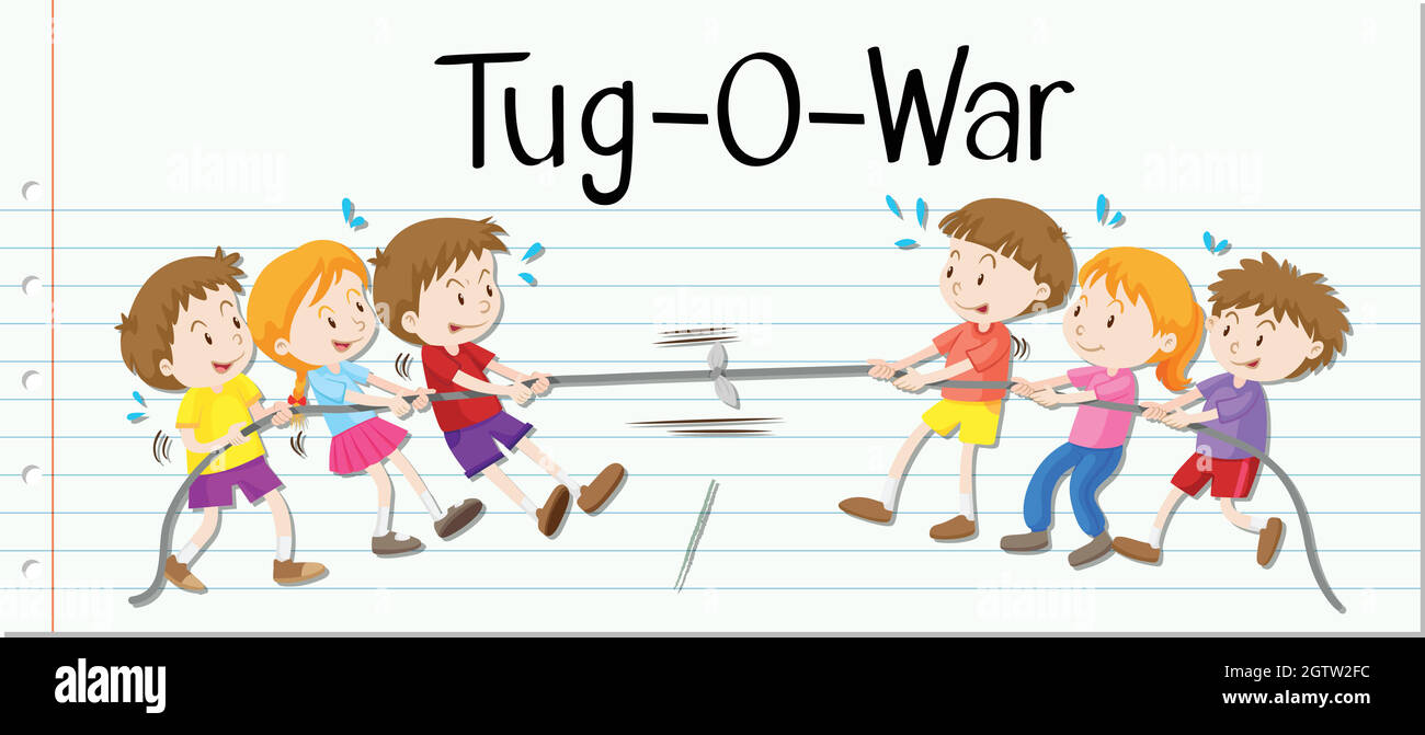 Children playing tug of war Stock Vector Image & Art - Alamy