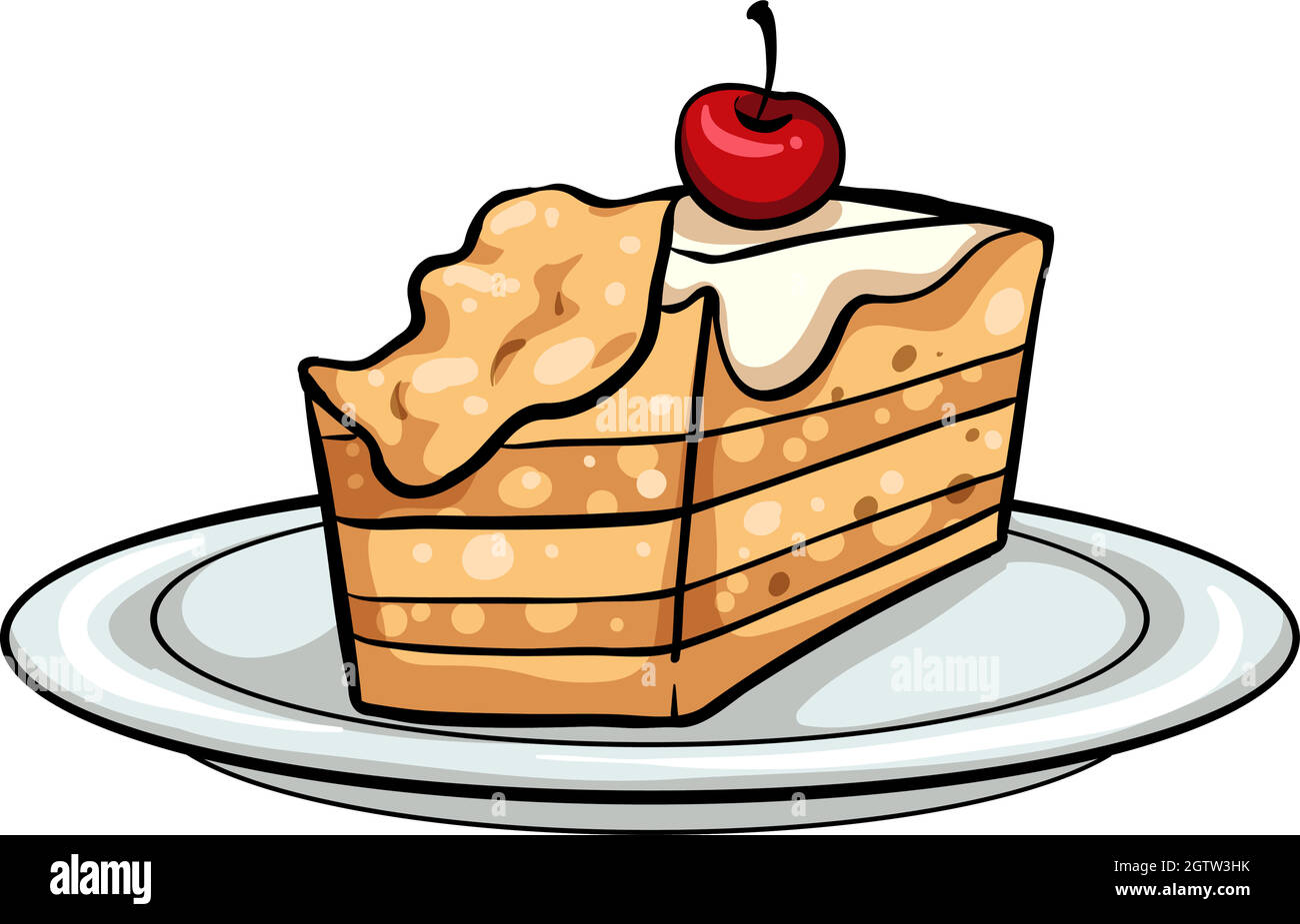 Sliced sweet cake Stock Vector Images - Alamy