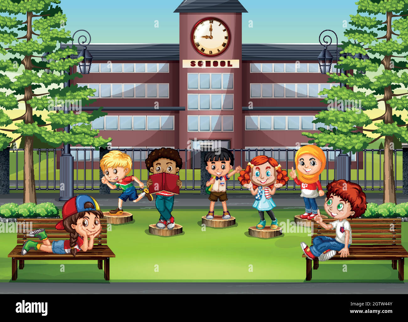 Education kids in school Stock Vector Images - Alamy