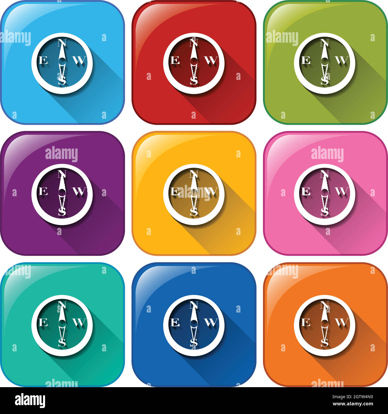 Buttons with compass Stock Vector Image & Art - Alamy