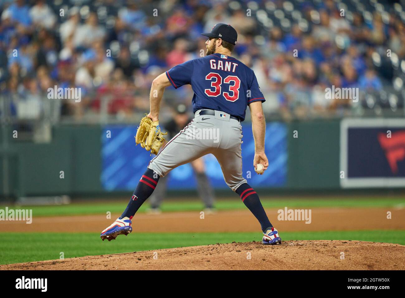 Kansas City MO, USA. 1st Oct, 2021. Minnesota pitcher John Gant (33 ...