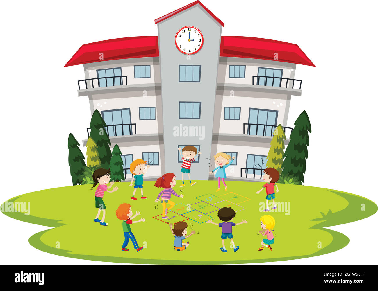 Children play school hopscotch Stock Vector Images - Alamy