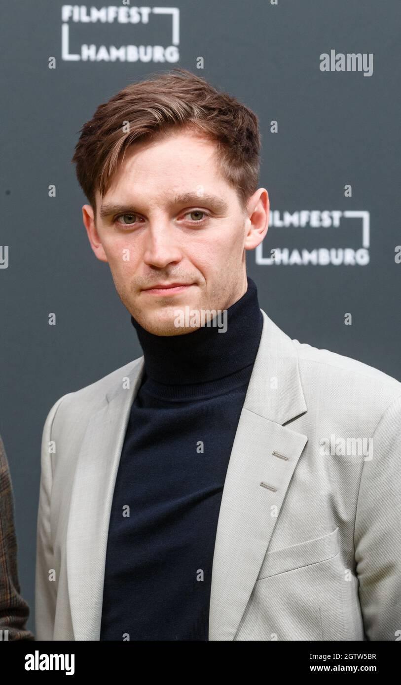 Hamburg, Germany. 02nd Oct, 2021. Actor Jonas Nay stands on the red carpet at the 29th Filmfest ...