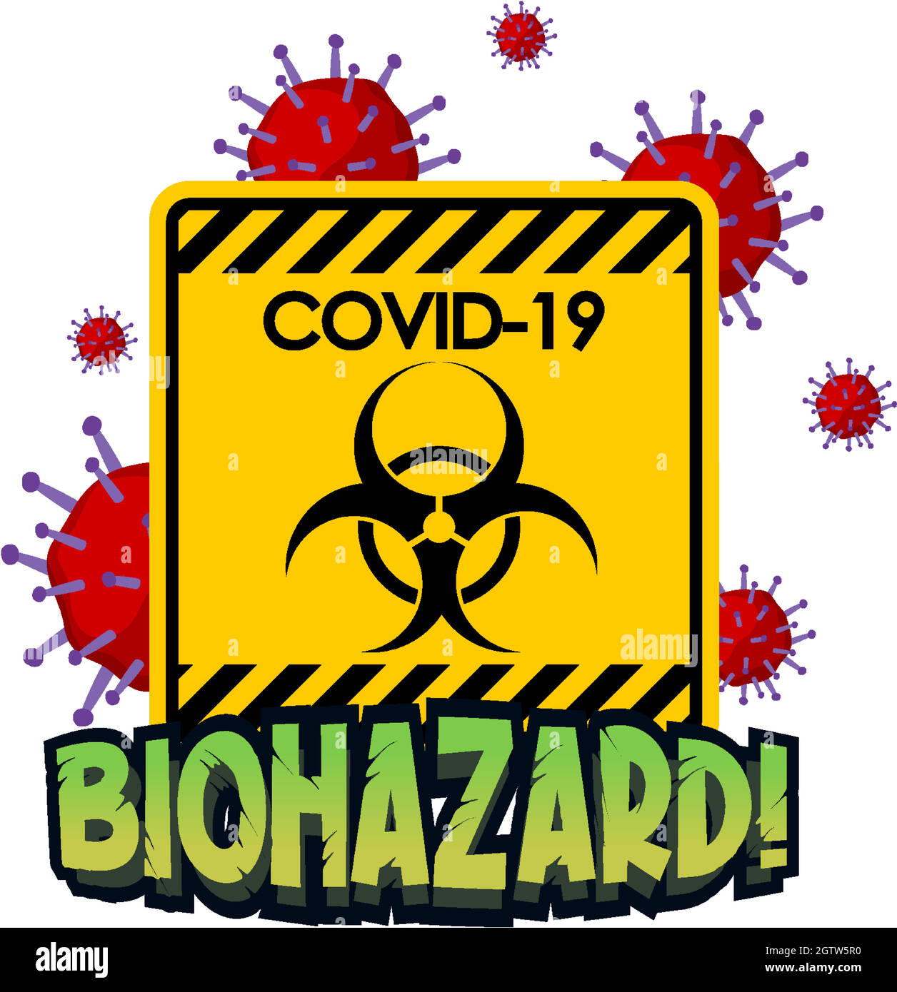 Poster design for coronavirus theme with biohazard sign Stock Vector ...
