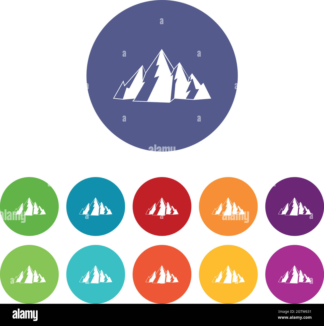 Mountain set icons Stock Vector Image & Art - Alamy