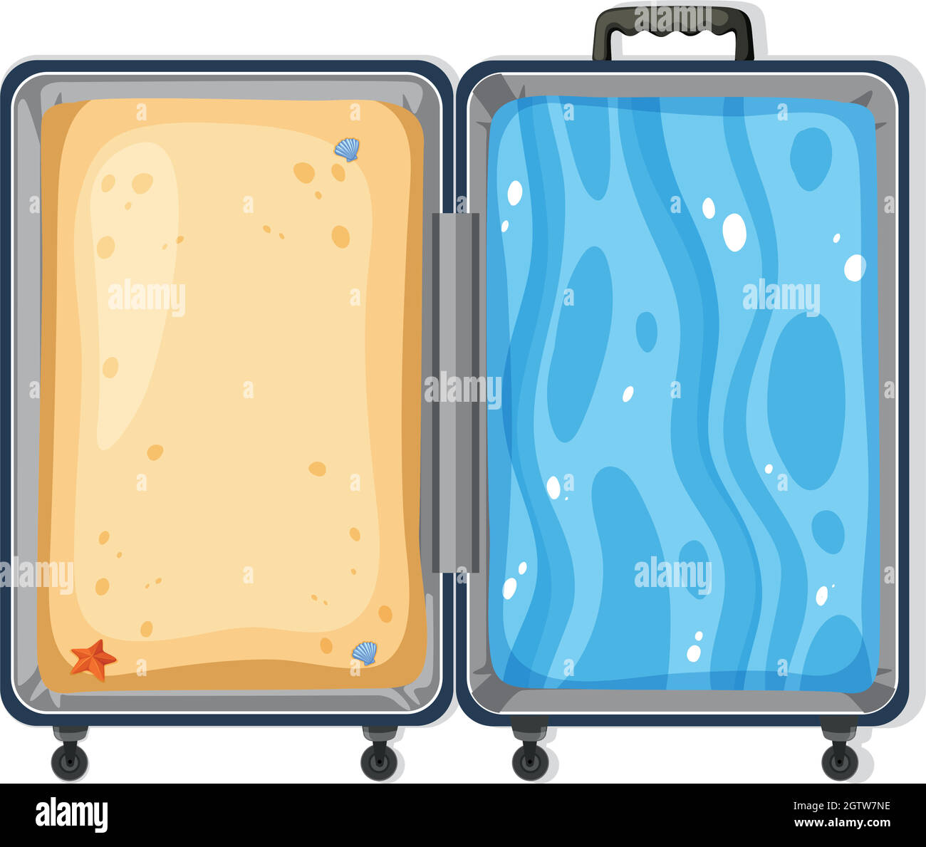 Sand and surf suitcase concept Stock Vector Image & Art - Alamy