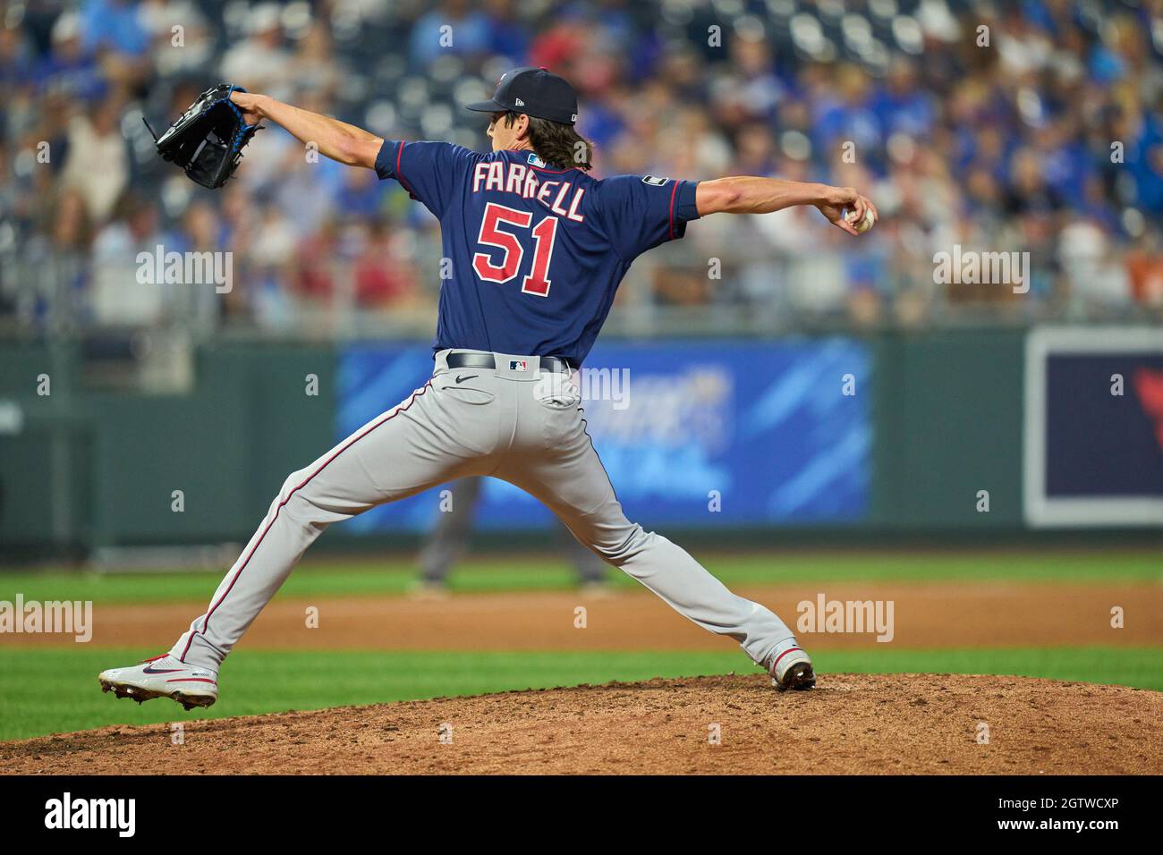 Kansas City MO, USA. 1st Oct, 2021. Minnesota pitcher Luke Farrell (51 ...