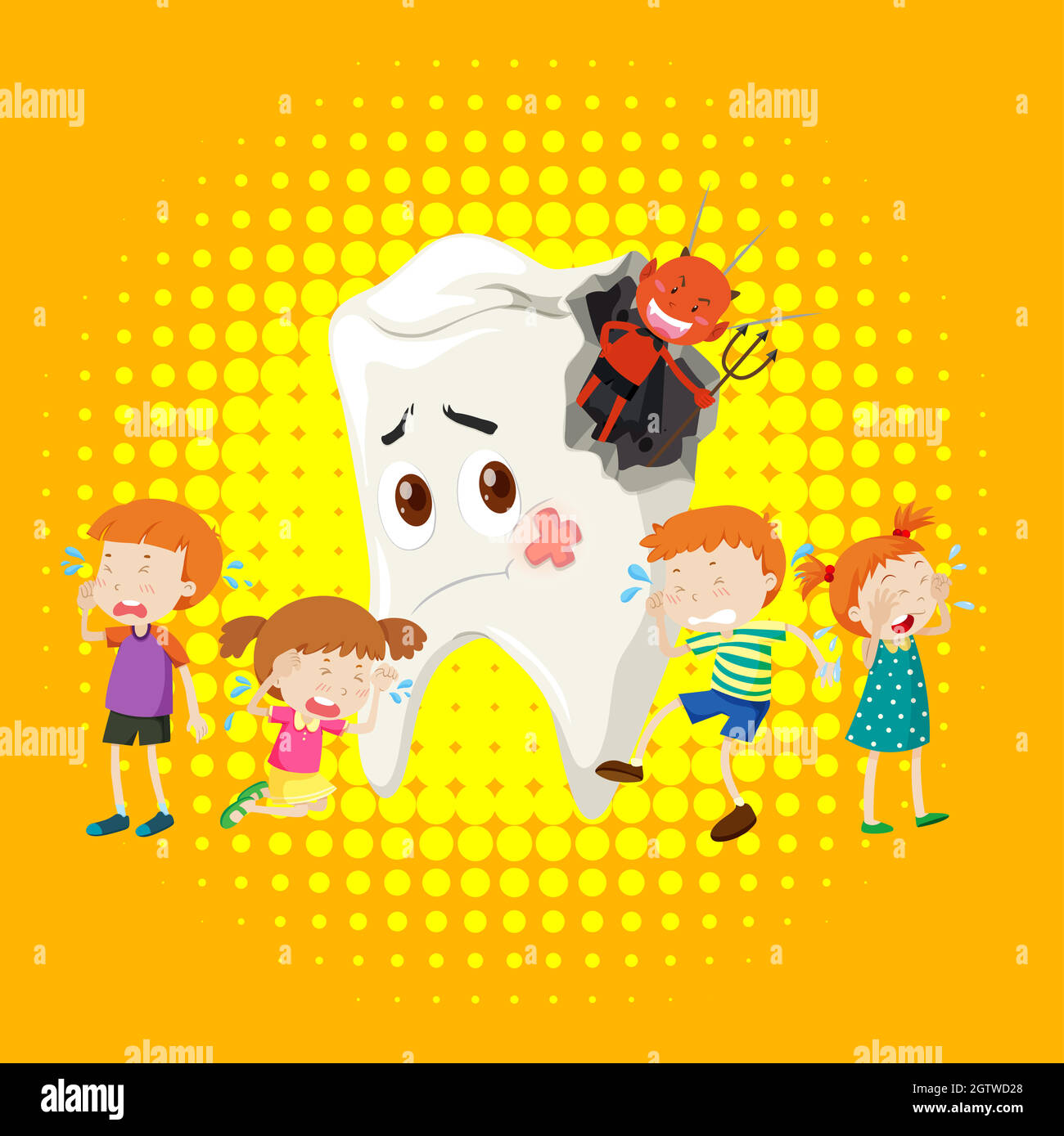 Children crying from tooth decay Stock Vector Image & Art - Alamy
